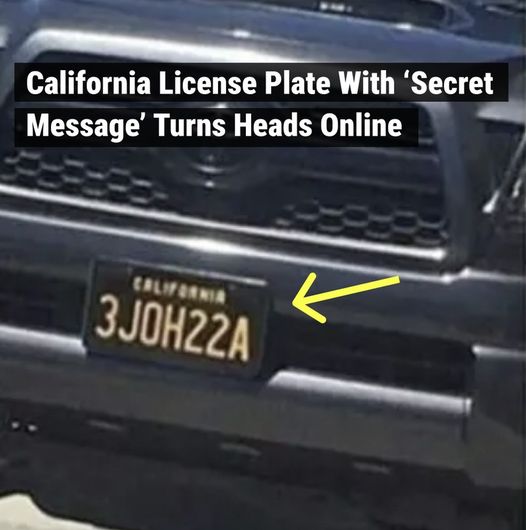 This California license plate's concealed message has become a viral ...