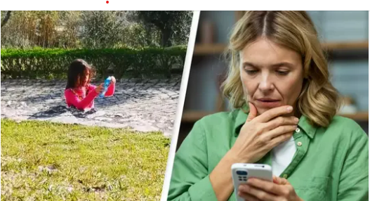 A picture showing a little girl "sinking into the ground" has left ...