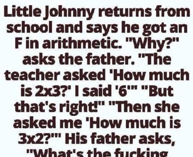 Little Johnny gets an F in math - Weveryday Stories