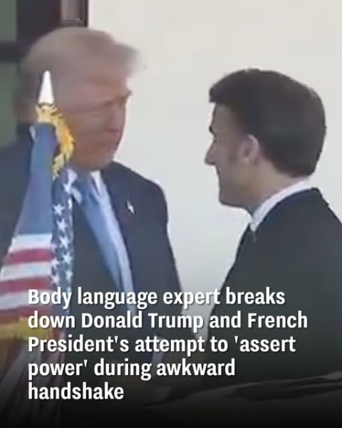 Body language expert breaks down Donald Trump and French President's ...