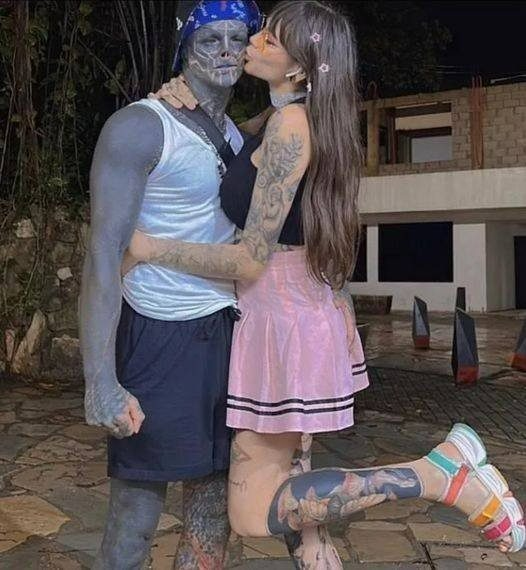 27-year-old man, whose body is completely covered with over 200 tattoos ...