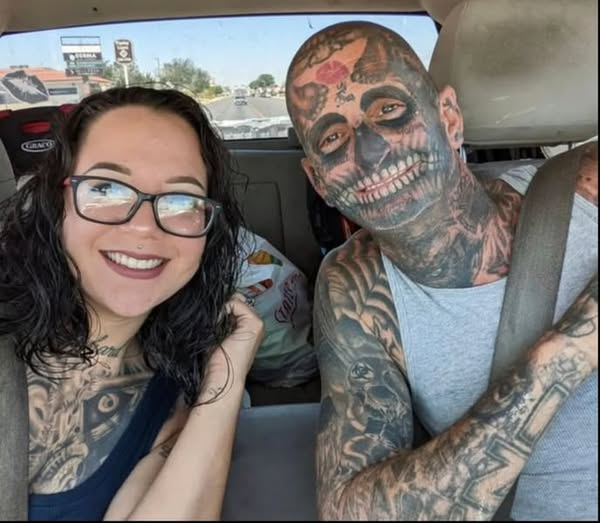 Heavily tattooed dad faces backlash before wife reveals the truth ...