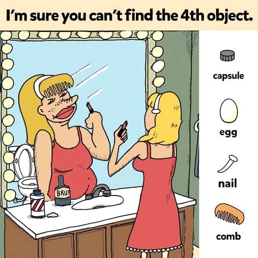 Locate the capsule, egg, nail, and comb - Weveryday Stories