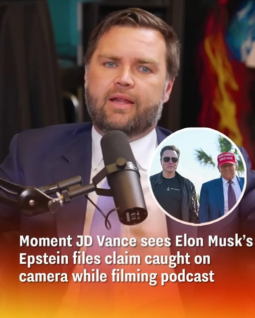 Moment JD Vance sees Elon Musk’s Epstein files claim caught on camera ...