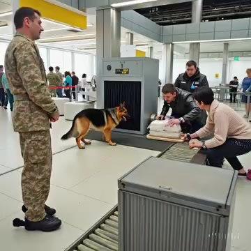 The police dog, upon seeing this bag at the airport, started whining ...