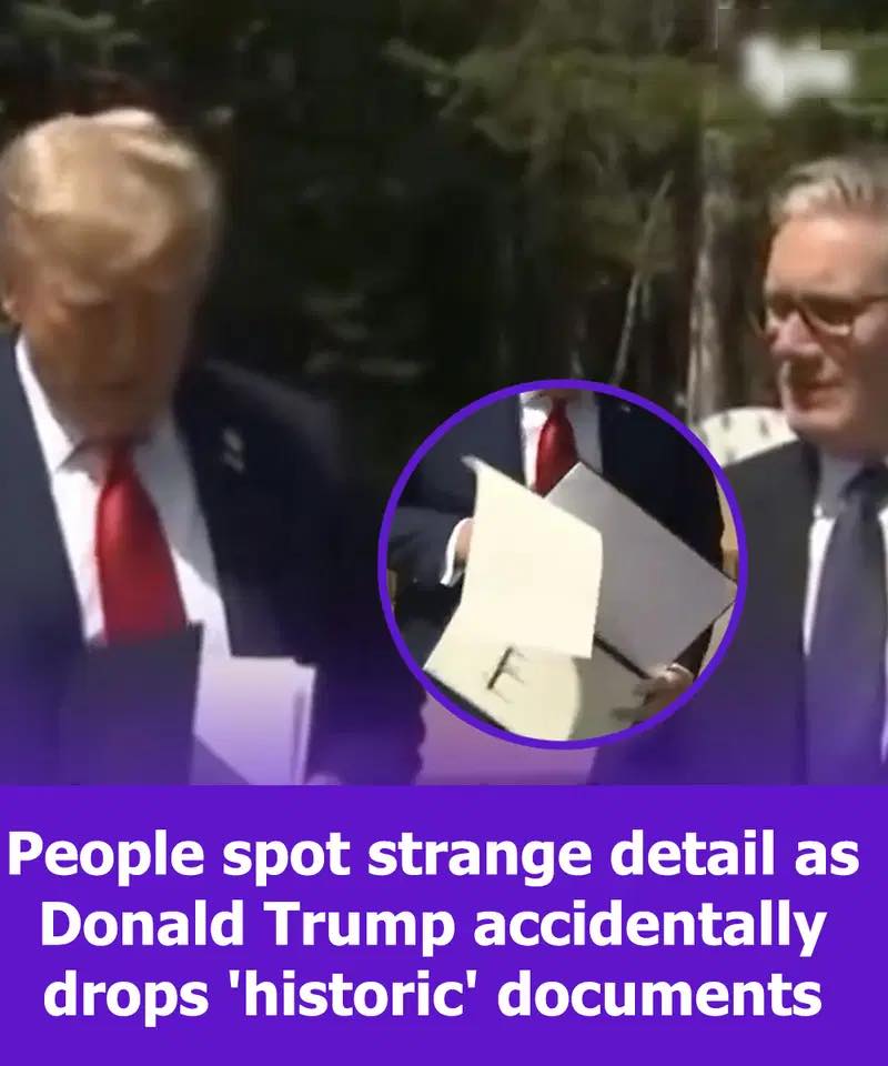 People spot strange detail as Donald Trump accidentally drops ‘historic ...