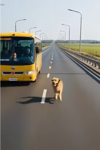 The bus was driving along its usual route when suddenly, out of nowhere ...