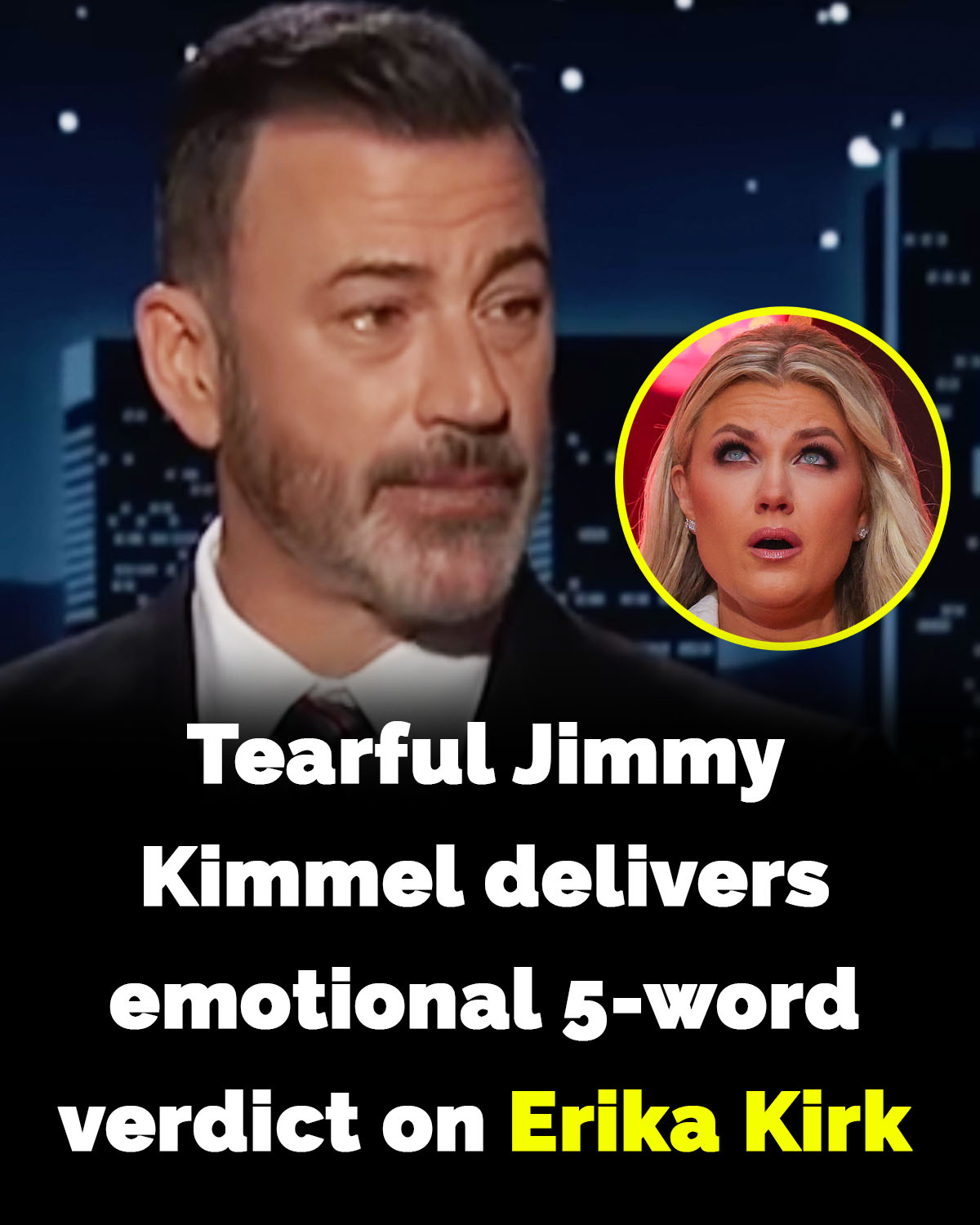 Jimmy Kimmel breaks down in tears as he shares message for Erika Kirk ...