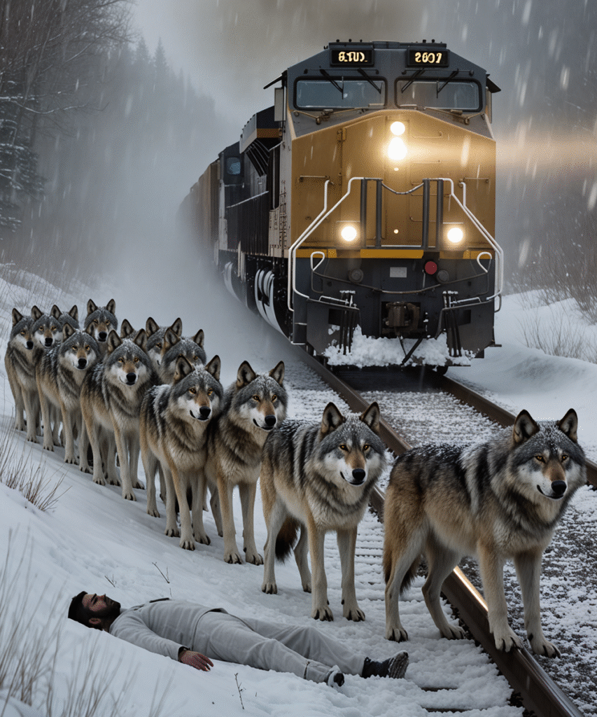 A Pack of Wolves Stood Still on the Tracks, Trying to Halt the Train ...