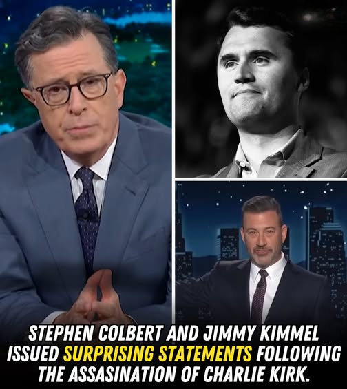 Stephen Colbert and Jimmy Kimmel react to Charlie Kirk’s assassination ...