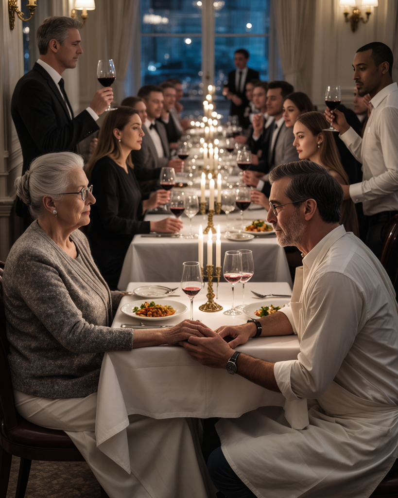An Elderly Woman Sat Alone in a Five-Star Restaurant Alone — Guests ...