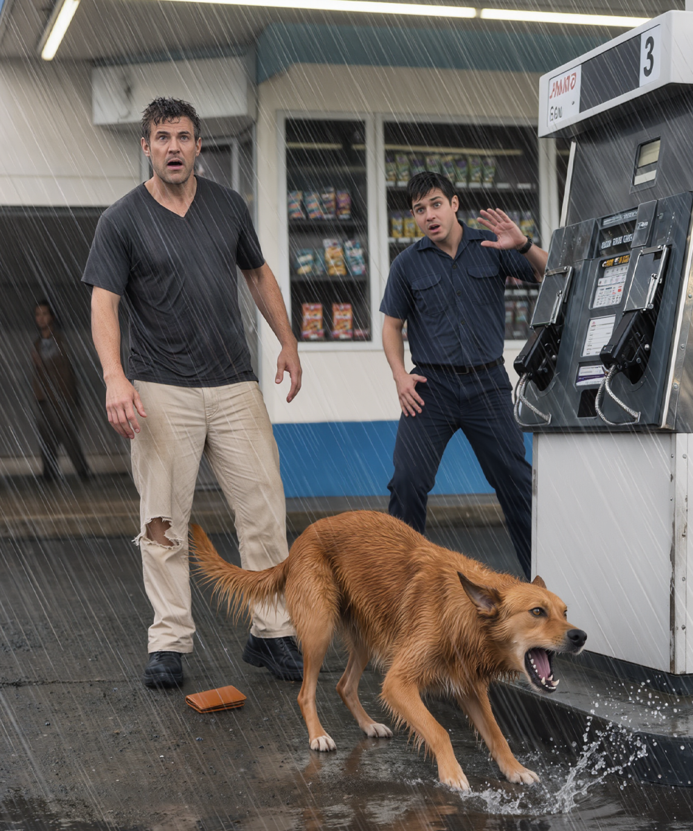 “At a gas station, an employee’s pants were ripped by a barking stray ...