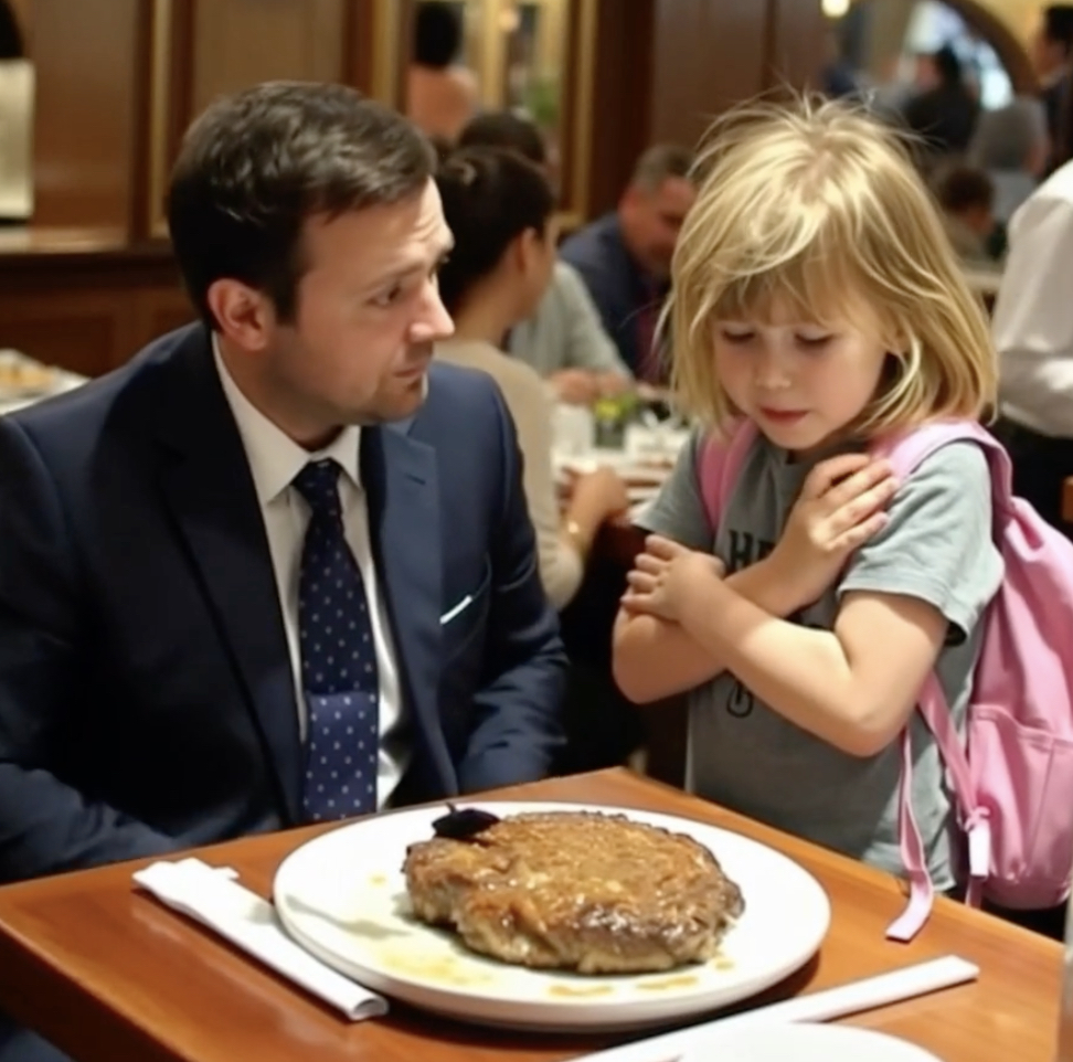 A young girl entered a high-end restaurant and softly asked, “Sir… may ...