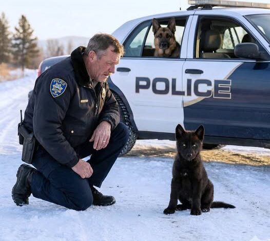 Police Cruiser Halted by Black Puppy! The Officer’s Reaction to What He ...