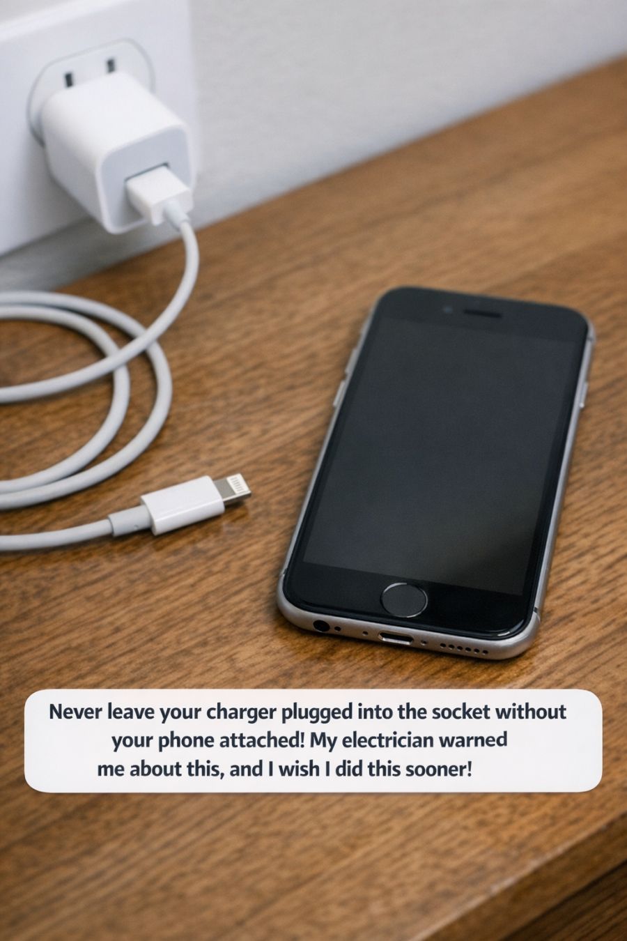 Don’t leave your charger in the socket without your phone attached ...